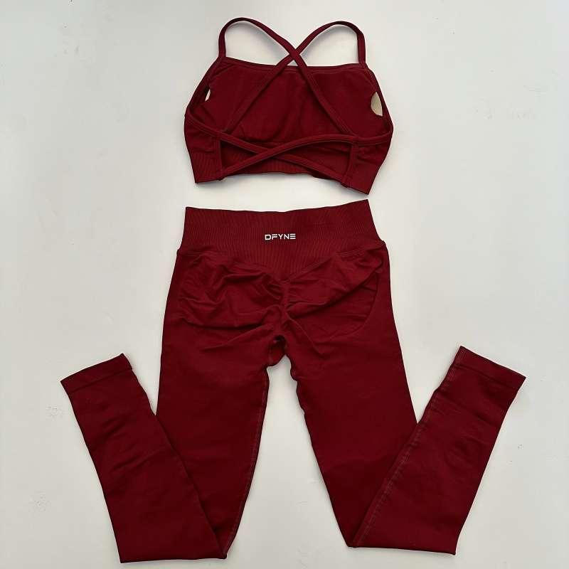 Dfyne Dynamic Leggings & Backless Sports Bra Set - Seamless Sculpting ...