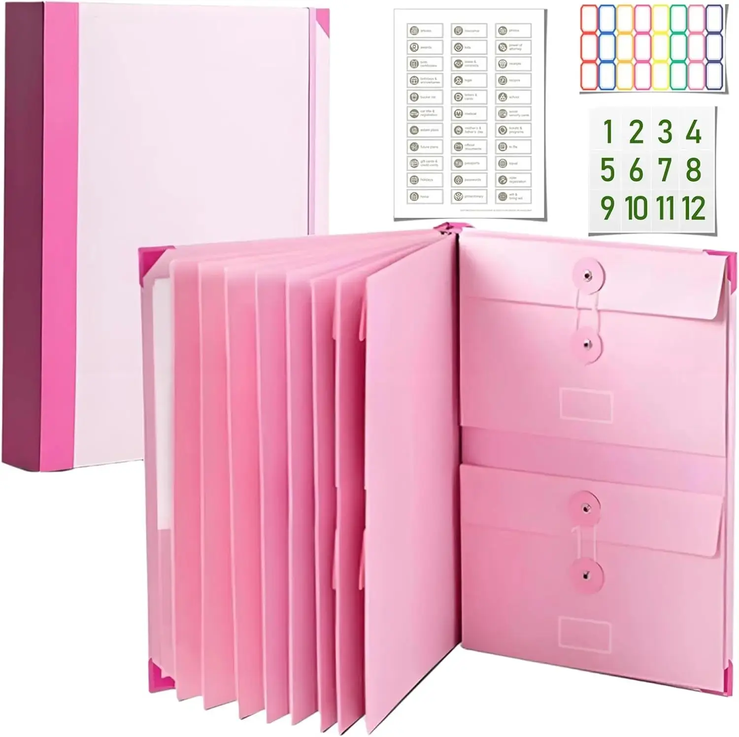 Important Document Organizer Accordion File Document Folder with Labels ...