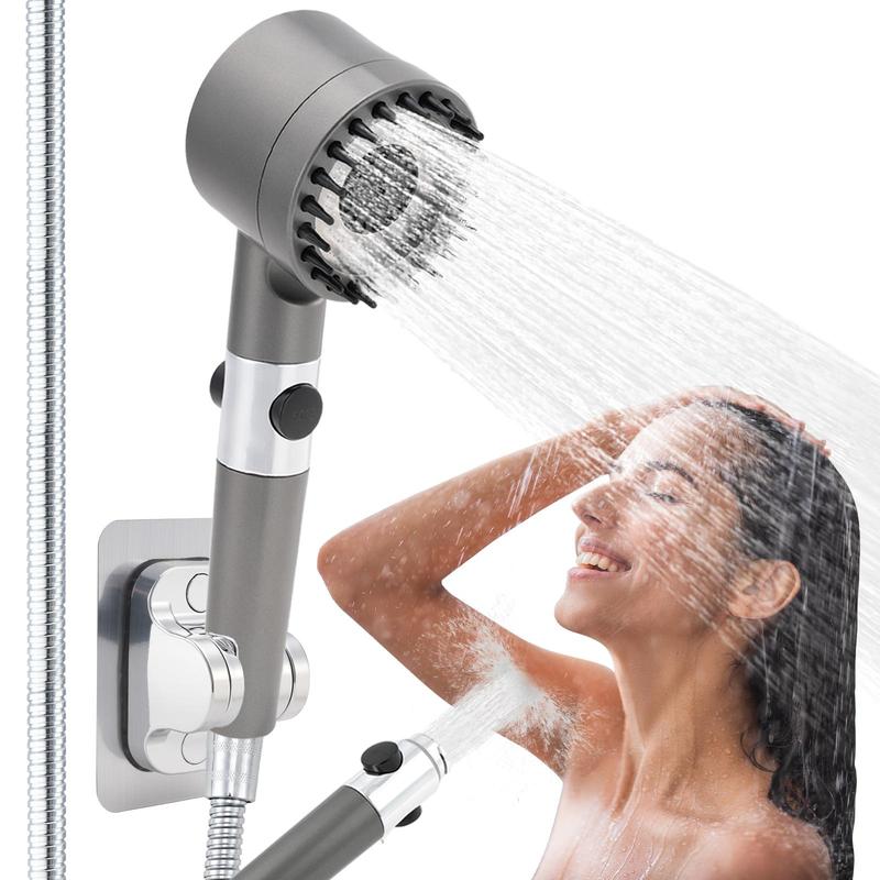 Boosted Pressure Shower Head with Massage — 3 Spray Modes + 5 Purifying ...