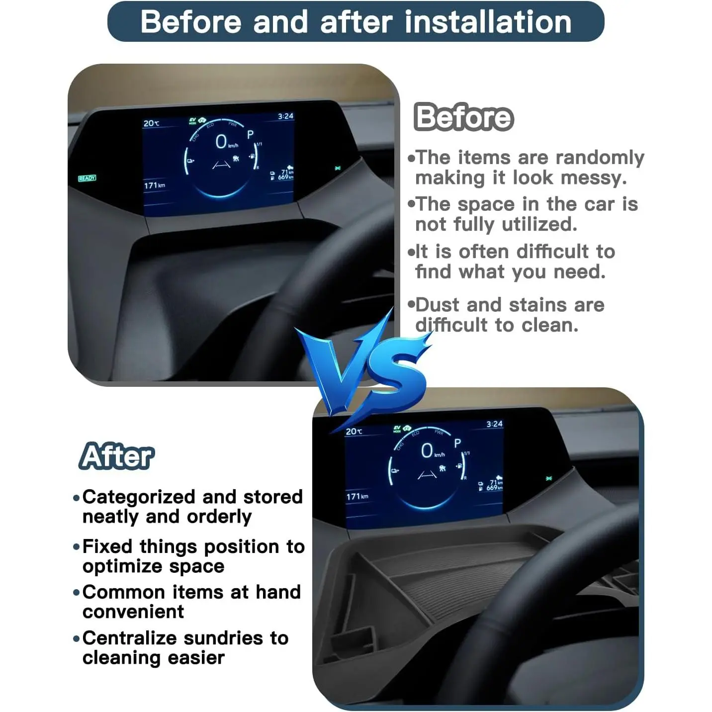 Ruiya 2023-2026 Toyota Prius Behind Screen Organizer,for Toyota Prius ...
