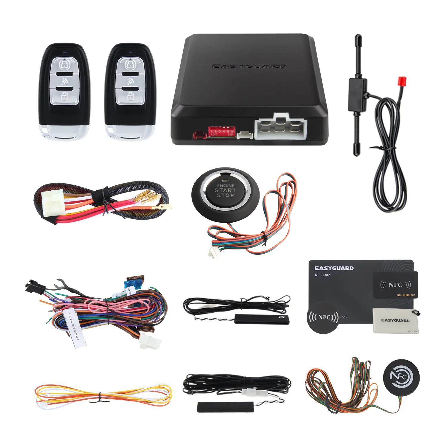 EASYGUARD Universal car alarm system EC002-NFC fit for most dc 12v cars ...