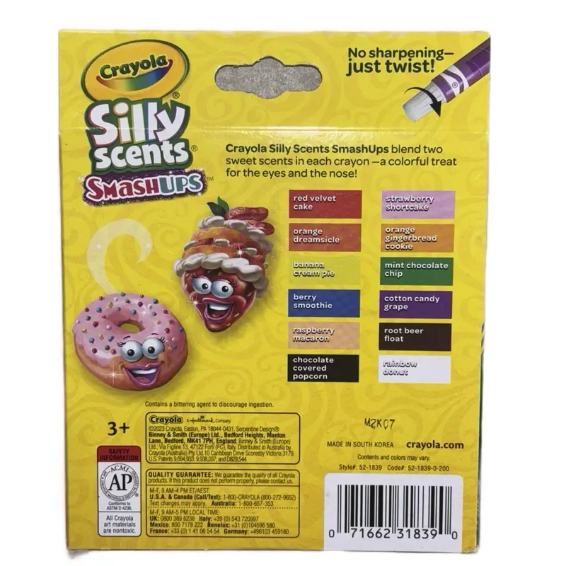 Crayola Silly Scents SmashUps Twistable Crayons 12-Count Scented Set ...