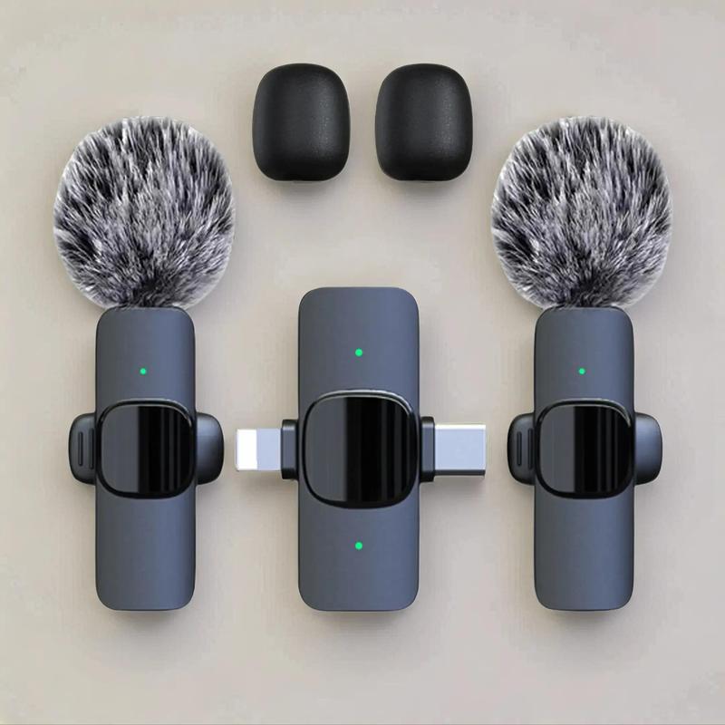 Wireless Lavalier Microphone, USB Rechargeable Wireless Microphone ...