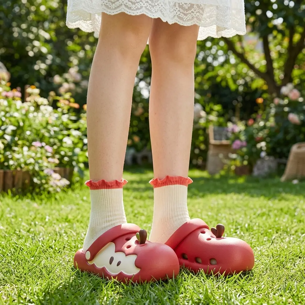 Cute Apple Design Clogs | Women's Summer Beach Shoes EVA Anti-Slip ...