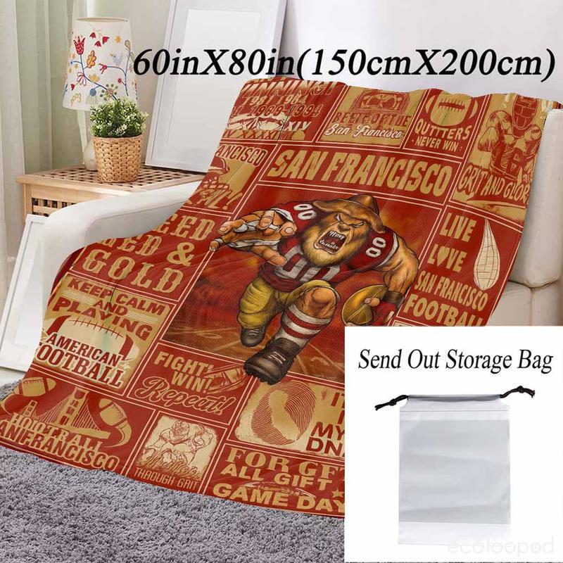 San Francisco Football Flannel Blanket,Team Spirit Themed Print,Ultra ...