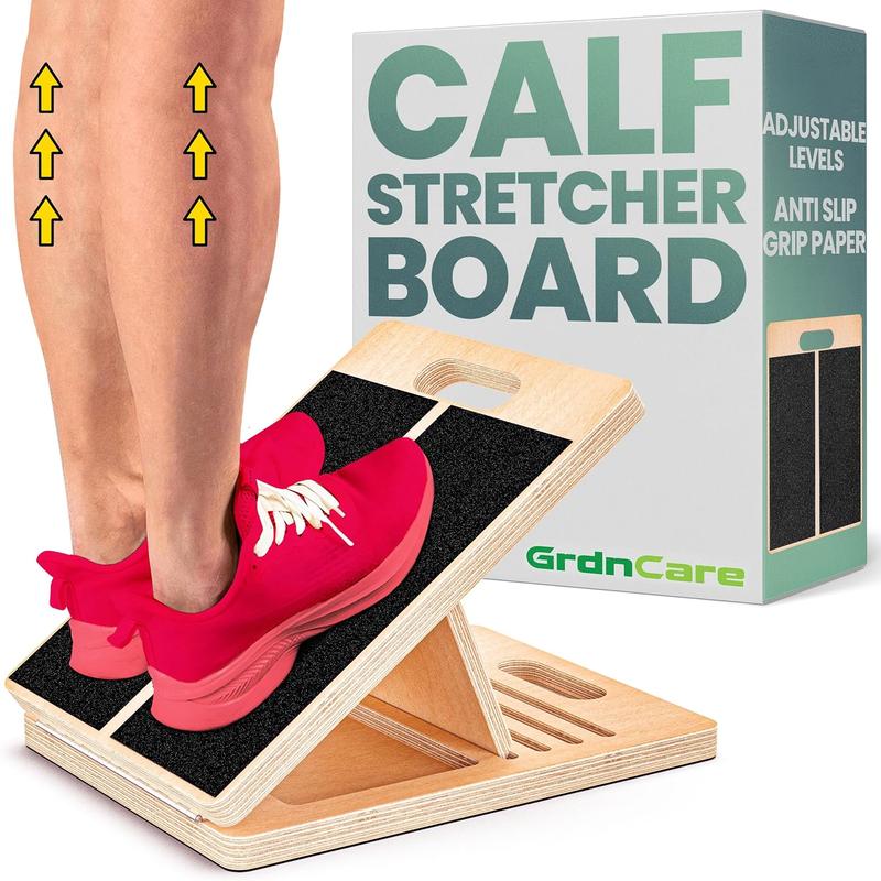 GrdnCare Slant Board for Calf Stretching Wooden Portable Calf Stretcher ...