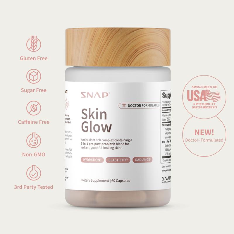 SNAP – Skin Glow – 3-in-1 Gut-Skin Formula with Prebiotics, Probiotics ...
