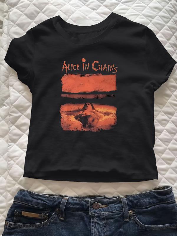 Women's Y2K Print Round Neck Tee, Fashion Casual Short Sleeve T-shirt ...