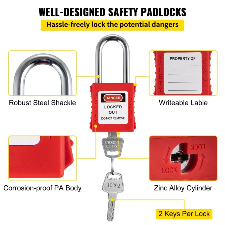 fathersdaygift VEVOR 43 PCS Lockout Tagout Kits, Electrical Safety Loto ...