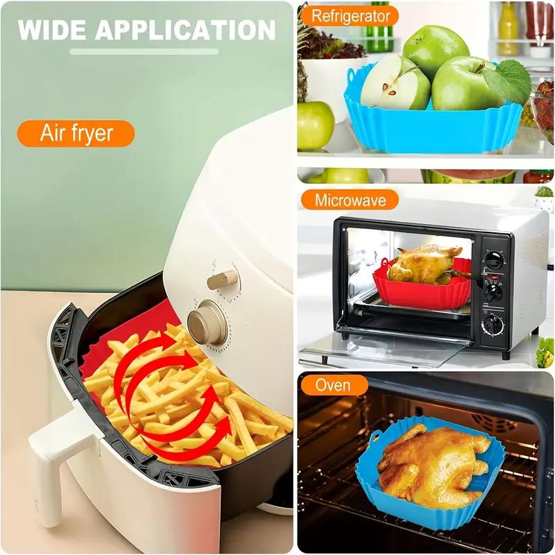[Silicone Air Fryer Liner] 2pcs Reusable Silicone Air Fryer Liner | 8 ...