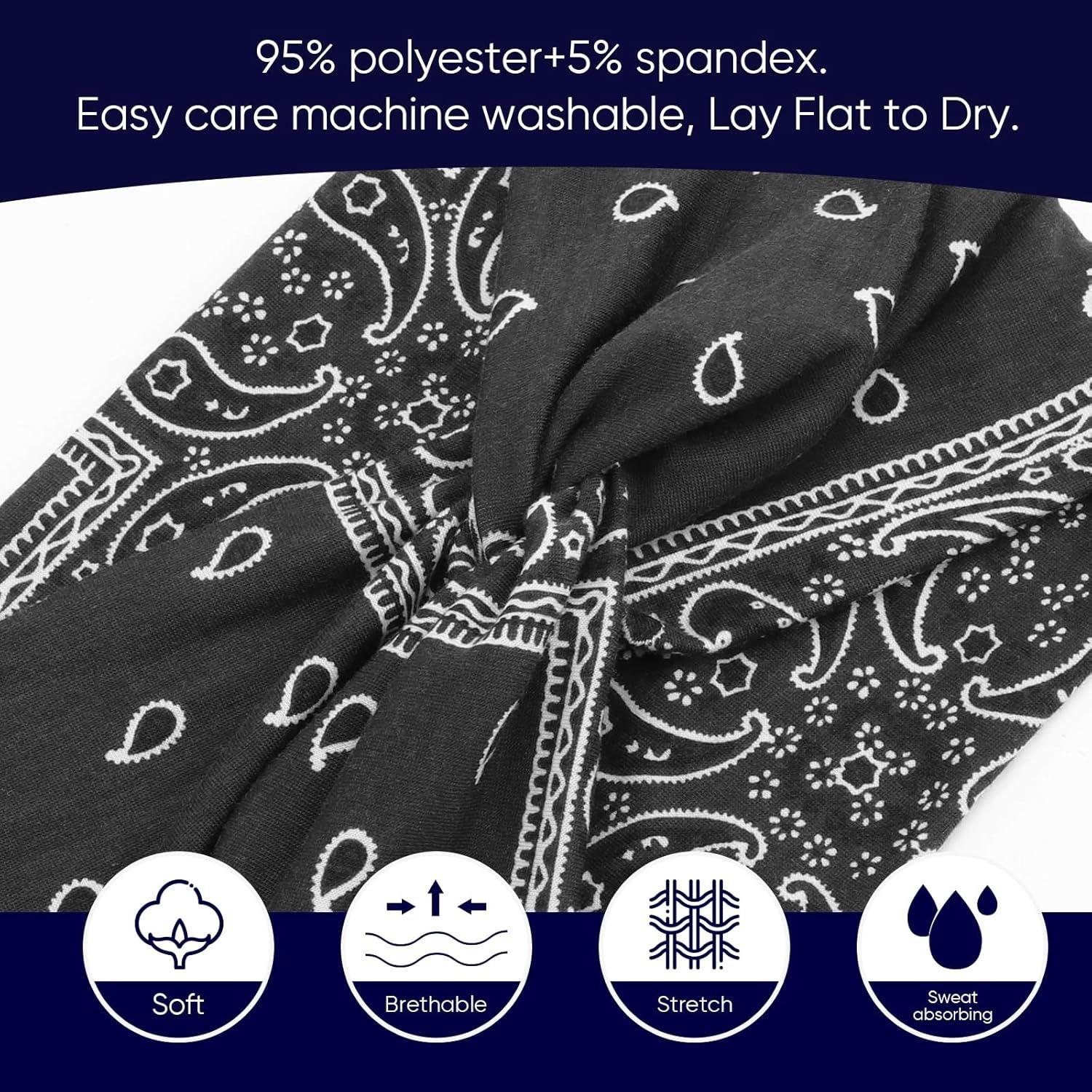 Women's Boho Style Hair Accessories Set, Fashionable Printed Bandana ...