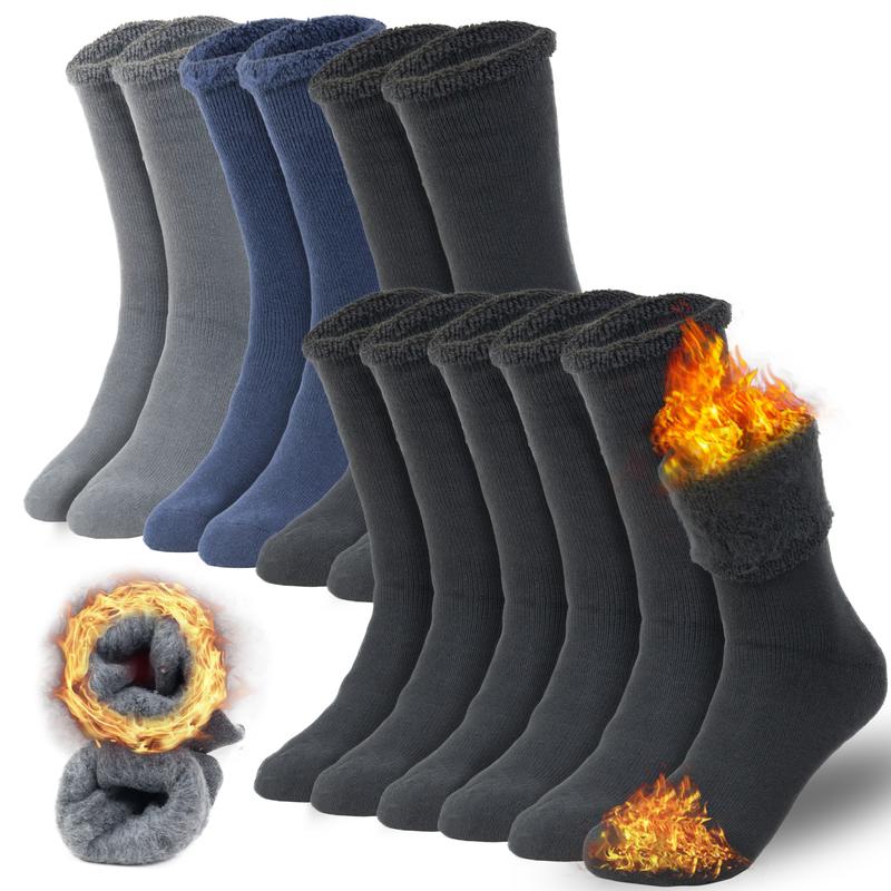 NevEND 6 Pairs Mens Heavy Duty Thermal Boot Socks Winter Warm Insulated ...