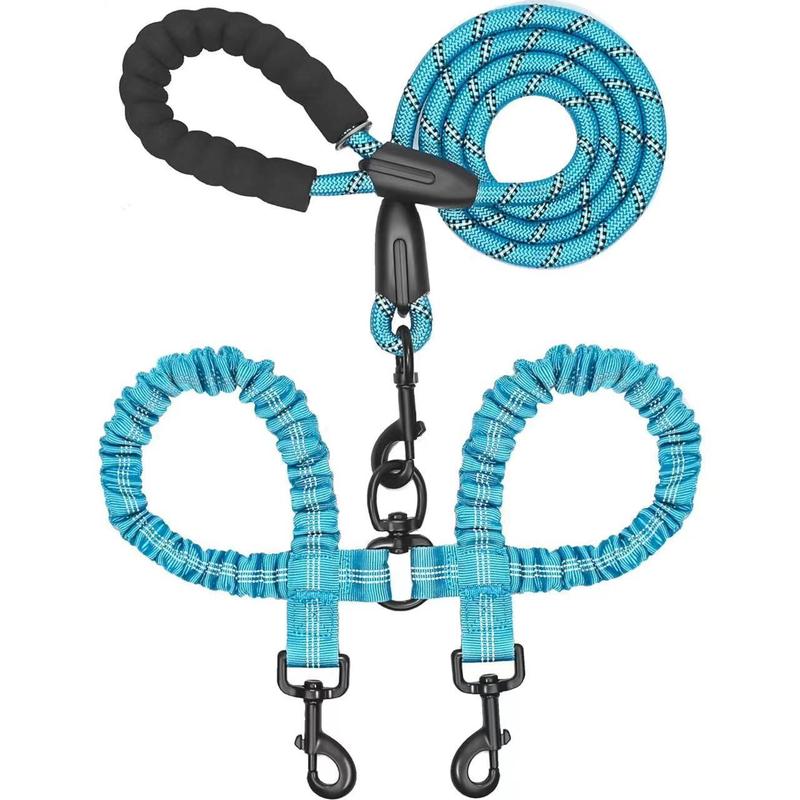 2 dog leash, 360Â° Swivel No Tangle Double Walking & Training Leash ...