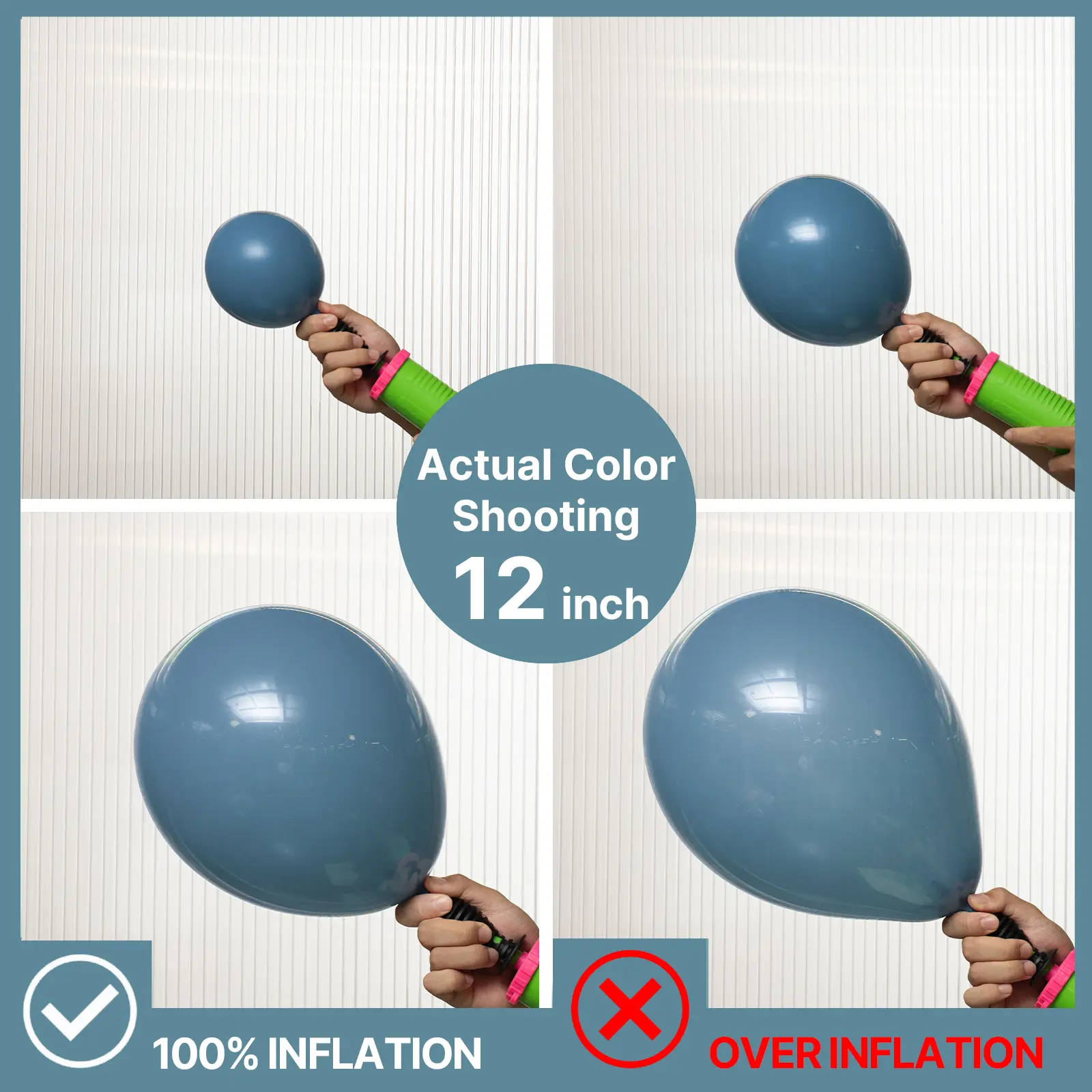 PartyWoo Slate Blue Balloons 100pcs Different Sizes Pack of 18 12 10 5 ...