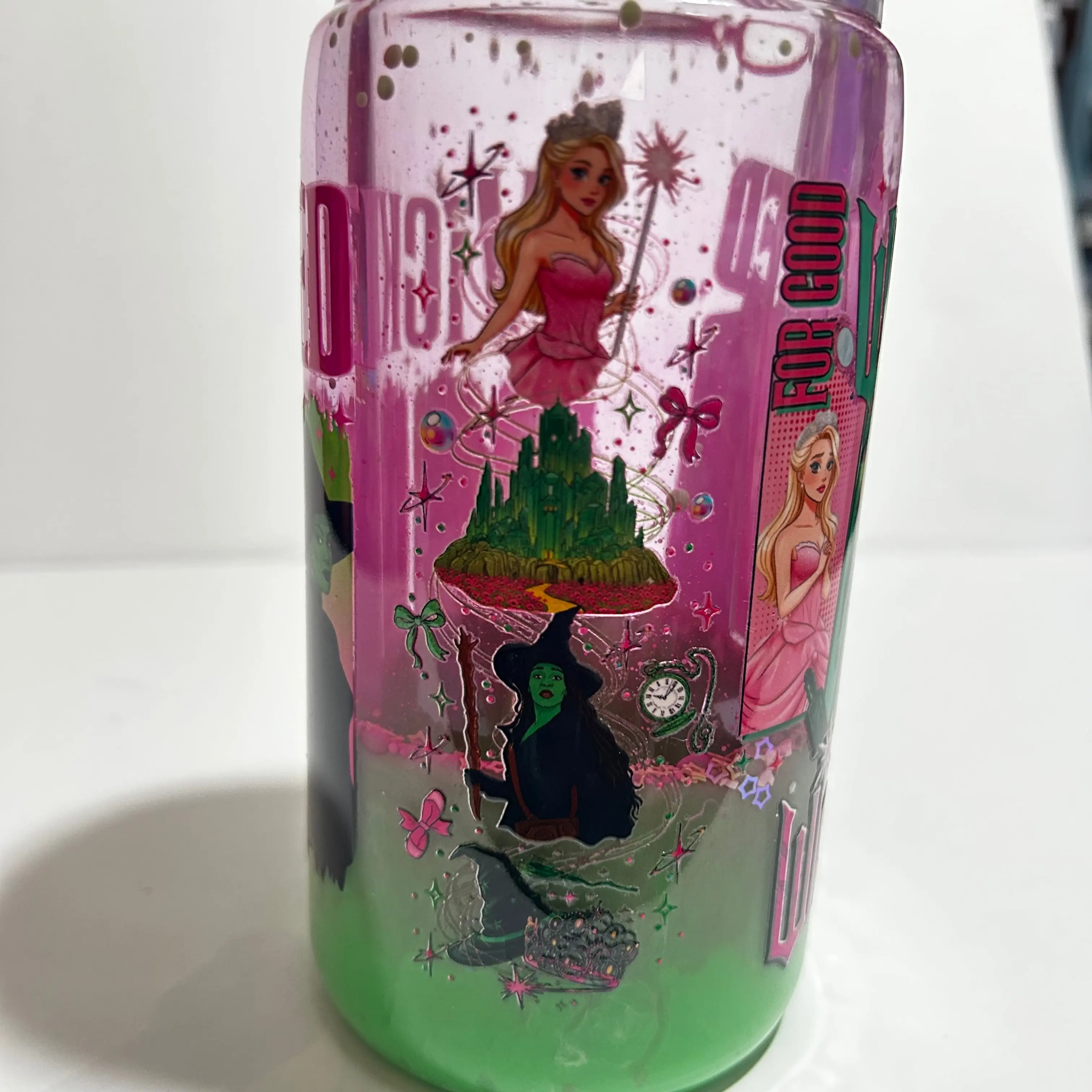 💚🩷 For Good, Wicked Glass Can Tumbler 💚🩷 - TikTok Shop
