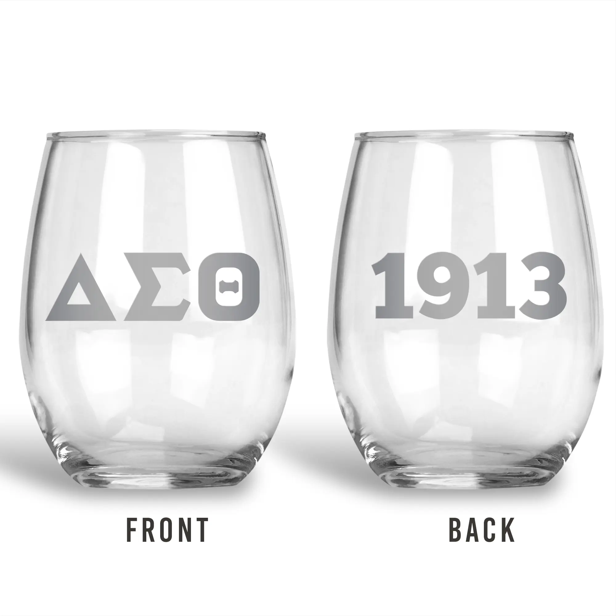 BBGreek Delta Sigma Theta - 21 oz Stemless Glass Set with Precious ...