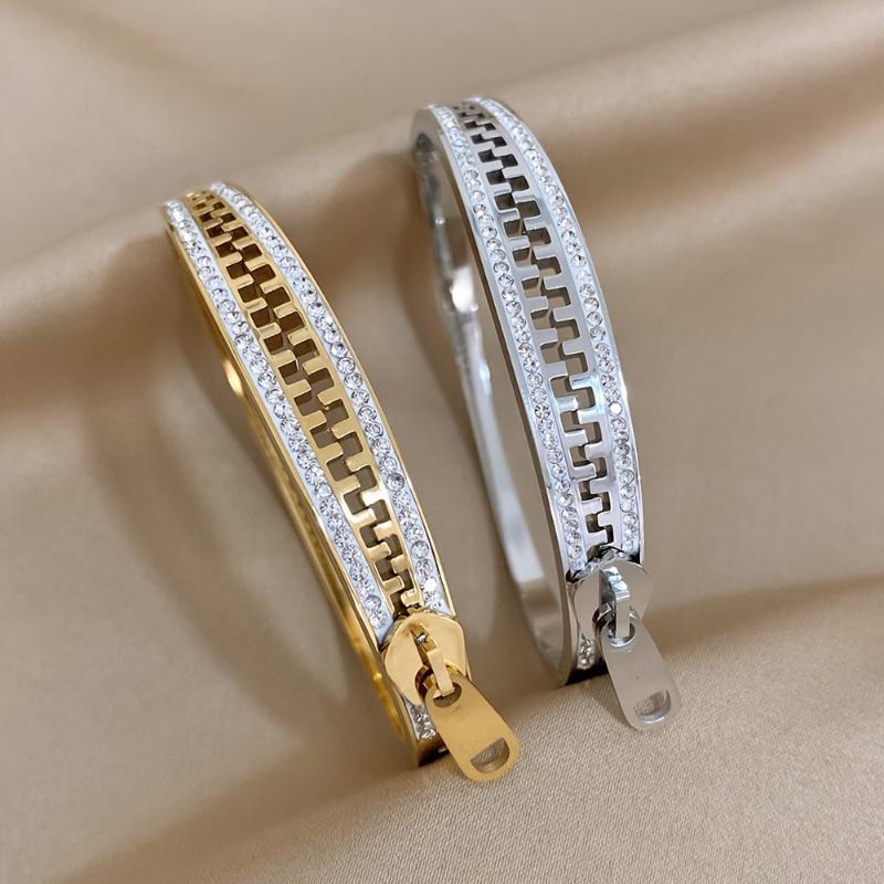 2pcs 18K Gold Plated-Plated Cubic Zipper Bracelets - Innovative ...