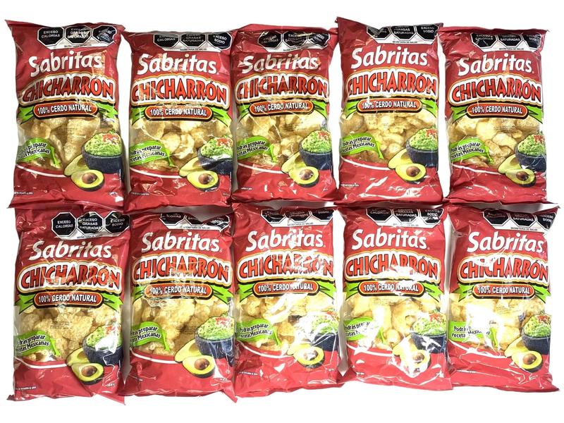 10 - PK Sabritas Chicharron - 100% Pork Cracklings - 30 GRAMS PER BAG ...
