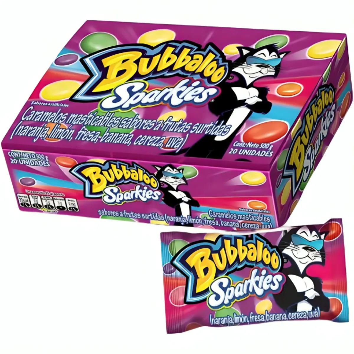 Bubbaloo Sparkies Box - 20 Units | Explosive Flavor Bubble Gum with ...