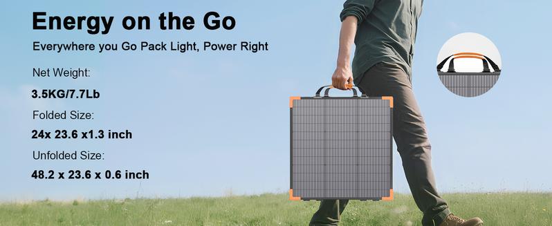 MHPOWOS 100W Bifacial Portable Solar Panel 20V Foldable Charger IP68 ...