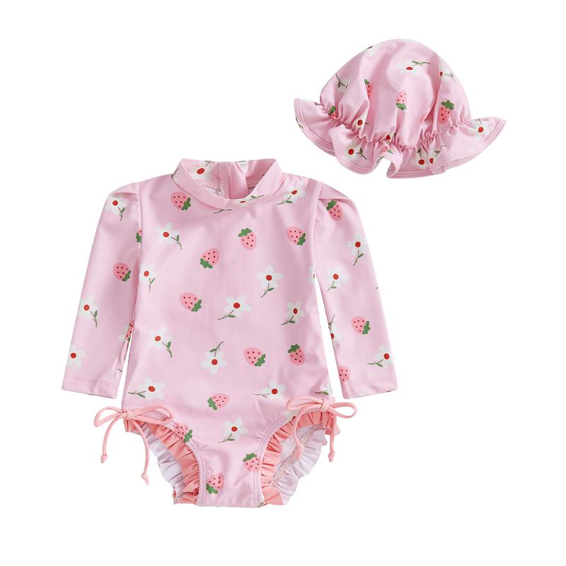 Toddler Infant Baby Girl Rash Guard Romper Swimsuit Floral/Shell Print ...