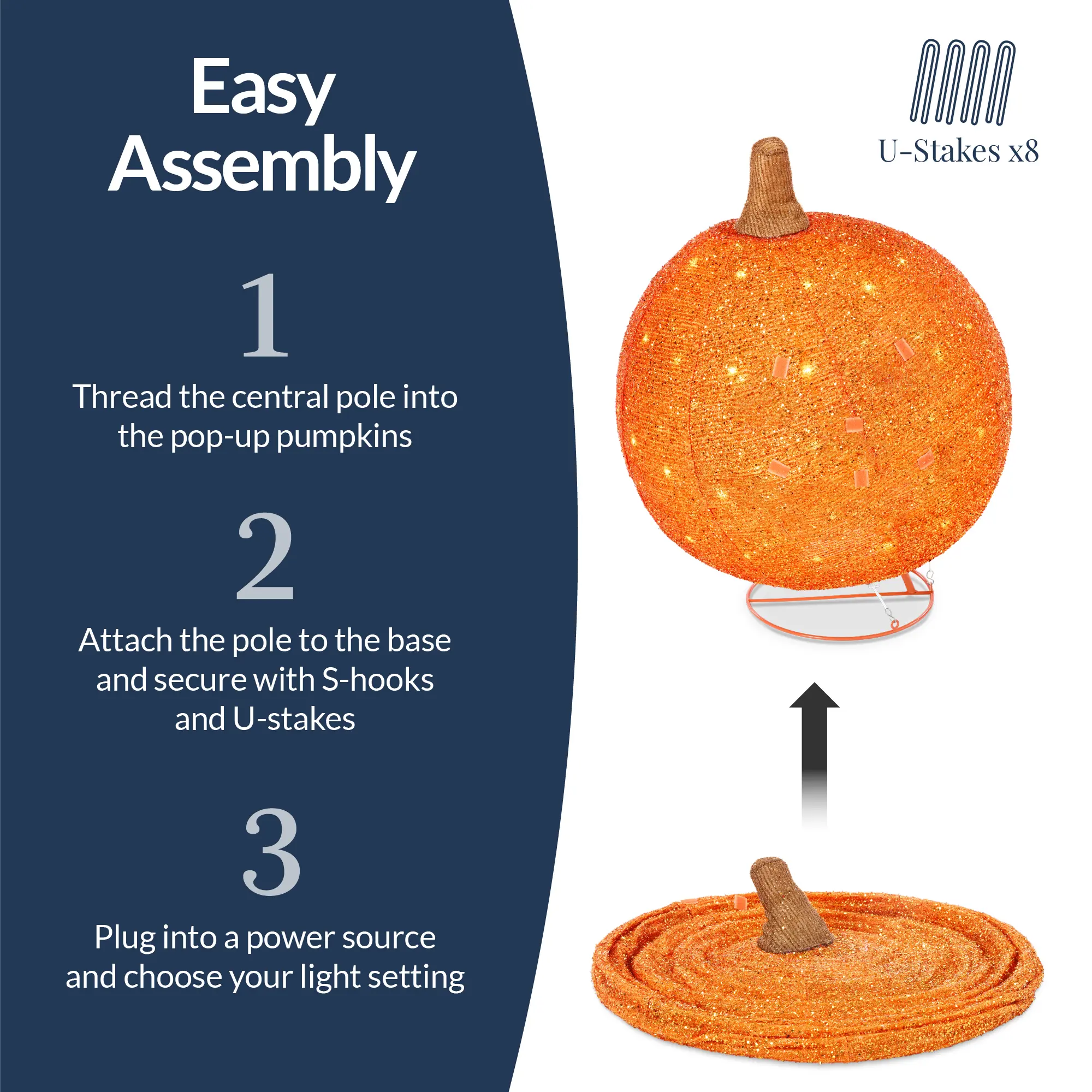 Lighted Pop-Up Halloween Pumpkin Set - 130 LED Lights - TikTok Shop