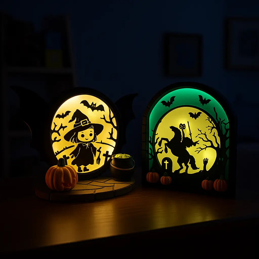 🎃 Spooky Glow Light Boxes – Light up Halloween Décor Decoration ...