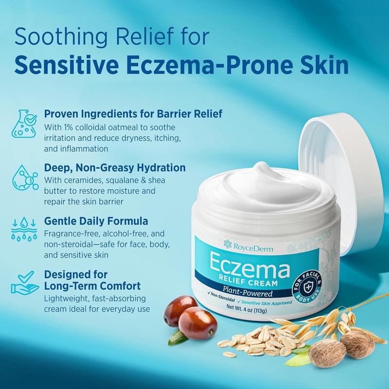 Roycederm Eczema & Psoriasis Cream for Dry, Itchy Skin – Moisturizer ...