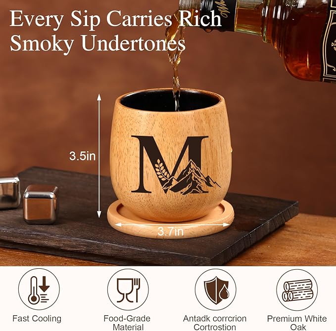 [Father's Day Gift]Personalized Whiskey Glass Gift Set for Men, Charred ...