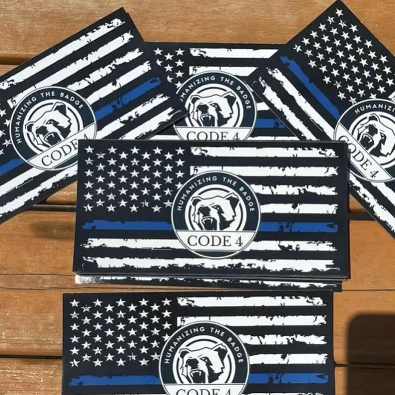 Bumper Stikers, Thin Blue Line, Code 4, Humanizing The Badge - TikTok Shop