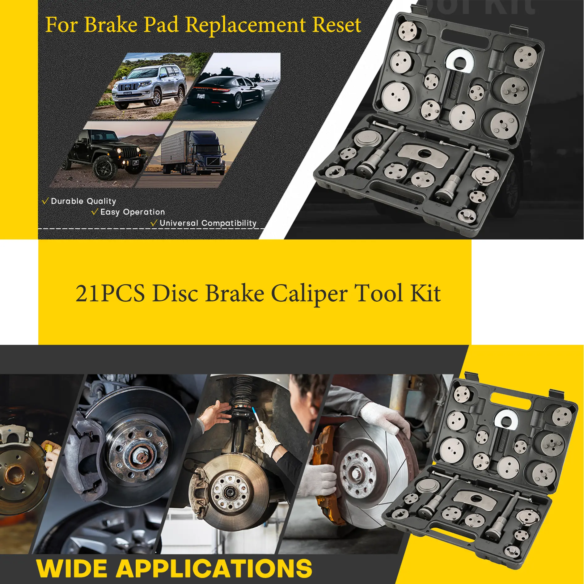 fixer tool AKOO 21PCS Heavy Duty Disc Brake Caliper Tool Set Disc Brake ...