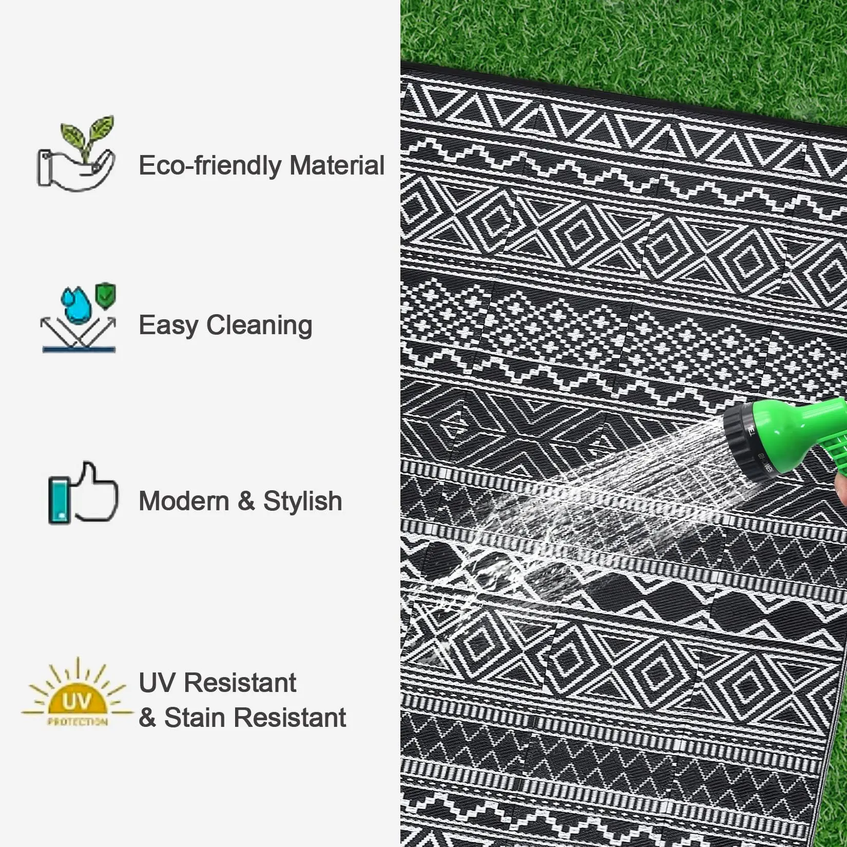 10x20 Outdoor Rug - Waterproof Reversible Plastic Straw Carpet for ...