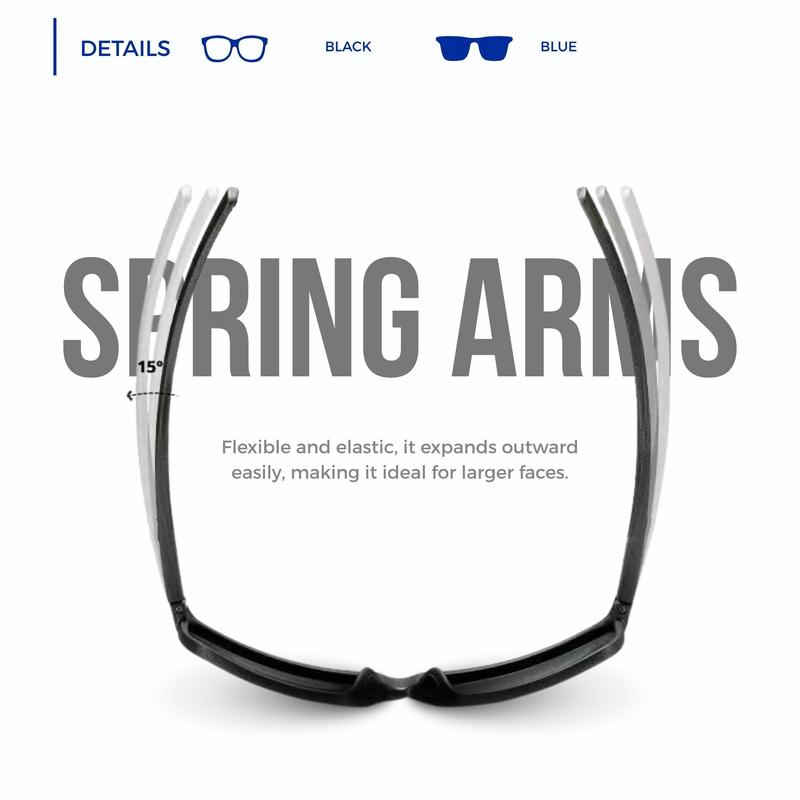 Costaego Polarized Sunglasses with Blue Lenses and Black Frame for Men ...