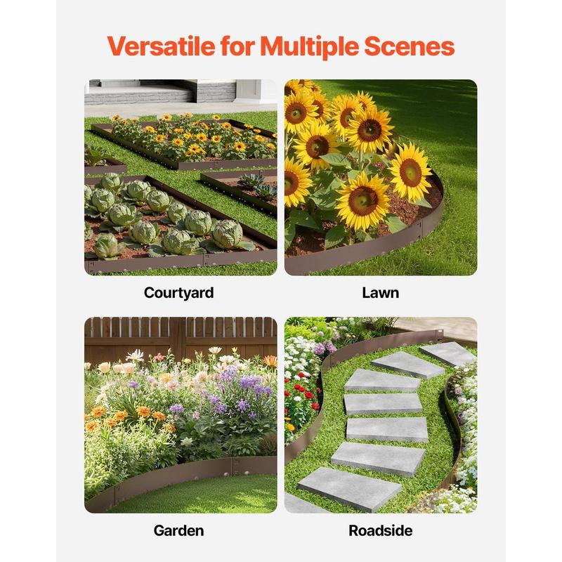 Steel Landscape Edging 5 Packs 39 x 5in Rust-Resistant Edging Border ...