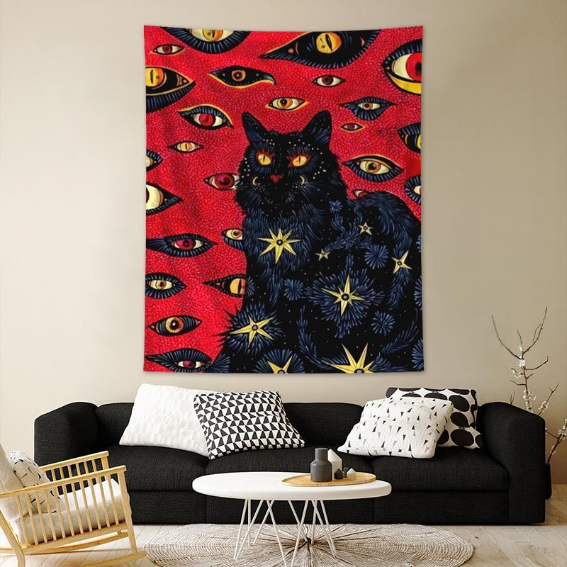 Cat Pattern Tapestry for Mean Girls Decorations, Cartoon Pattern ...