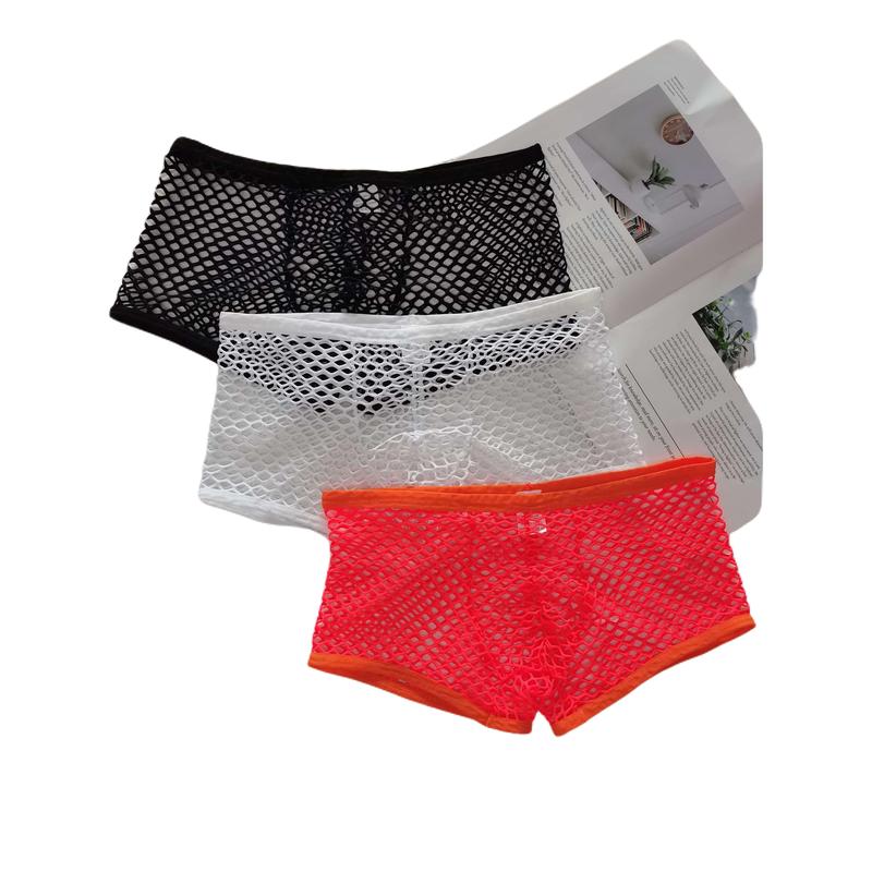 3-Pack Sexy Cutout Fishnet Men's Underwear – Breathable Mesh Design for ...