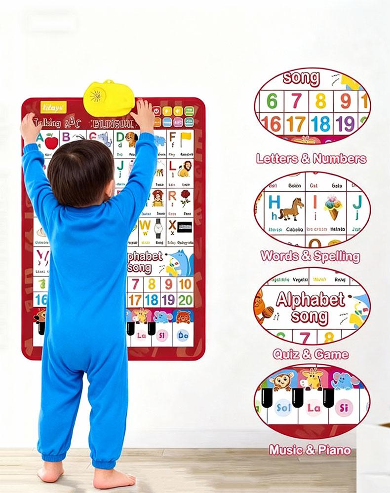 Bilingual English & Spanish Interactive Alphabet Wall Chart Talking ABC ...