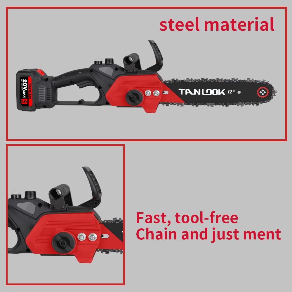 Outdoor Cordless Chain saw 12" Wide Guide Rail–Compact handheld ...