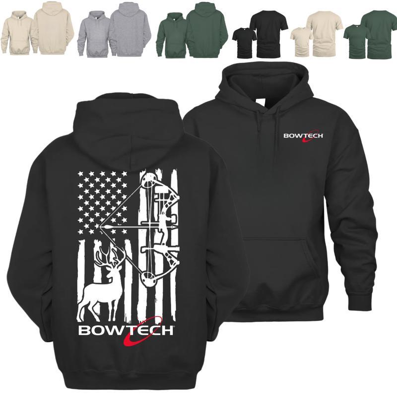 Bowtech Archery Hoodie Tshirt – Vintage American Flag Deer Hunting ...