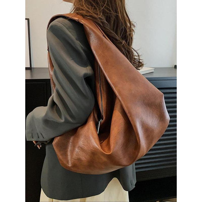 Women's Solid Color Shoulder Bag, Large Capacity Pu Tote Bag for Work ...