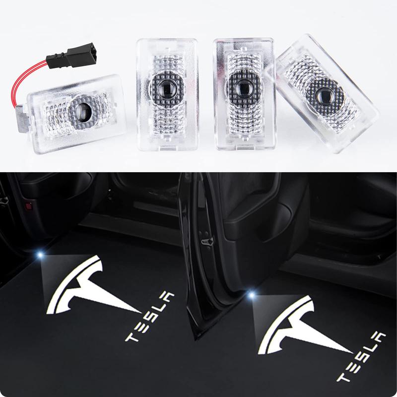 Topfit Tesla Logo LED Projector Car Door Step Courtesy Welcome Lights ...