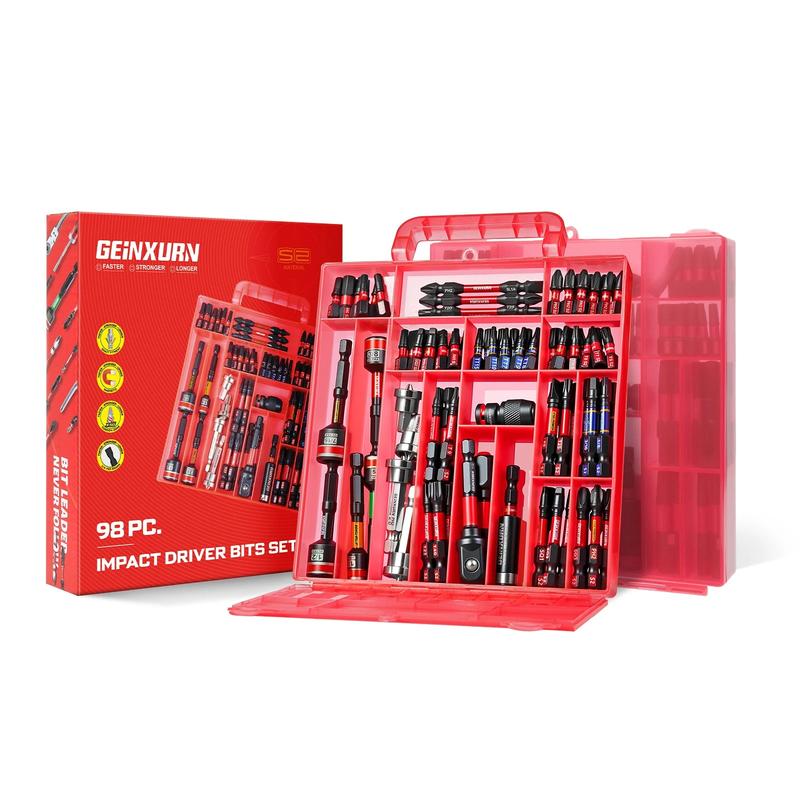 Geinxurn 98PCS 1”/2” Impact Screwdriver Bits Set, Magnetic Driver Bits ...