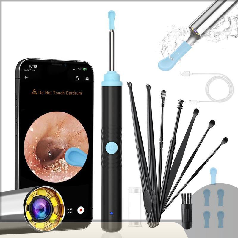 Silicone Ear Hygiene Set, HD Visual Earwax Removal Tool With Camera ...
