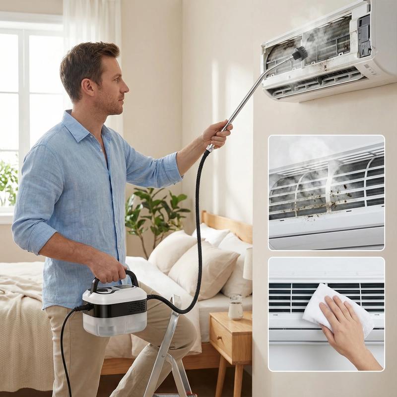 High-Pressure Handheld Steam Cleaner (2500W), 1200ml Large Tank, 6 ...