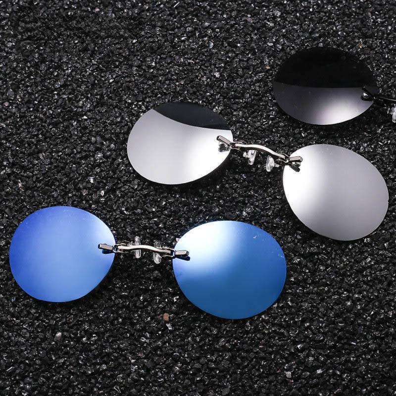 1pc Clip On Nose Glasses Round Rimless Matrix Morpheus Sunglasses Mini ...