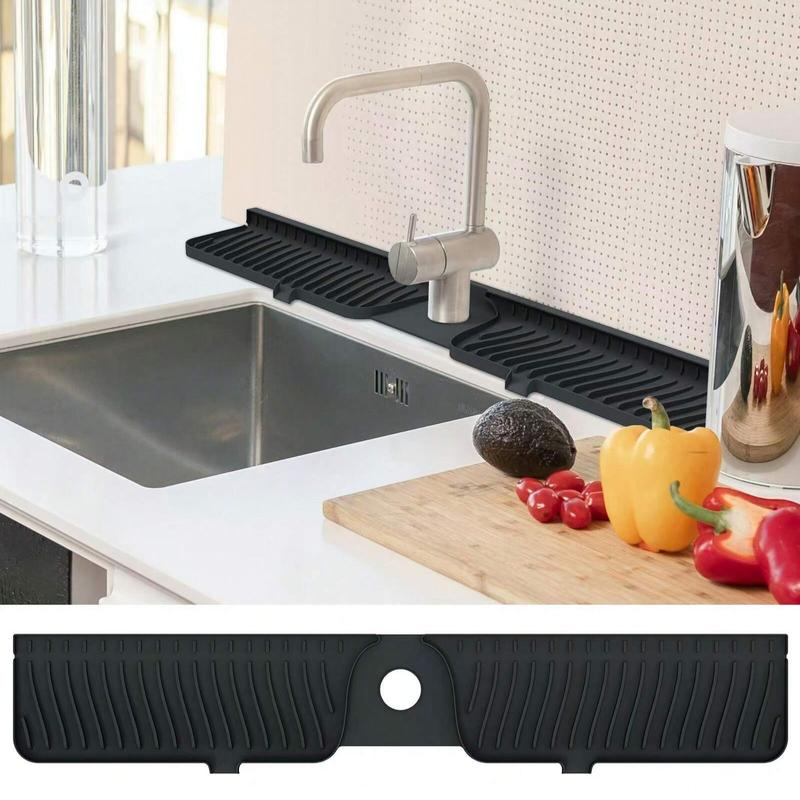 Kitchen Sink Faucet Mat, Silicone Foldable Splash Guard, Button Lock ...