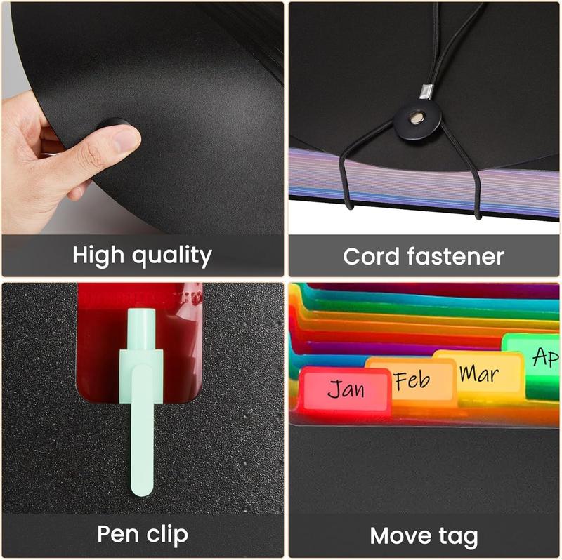 File Organizer 13 Pockets Expanding Folder Portable Monthly Bill Tax ...