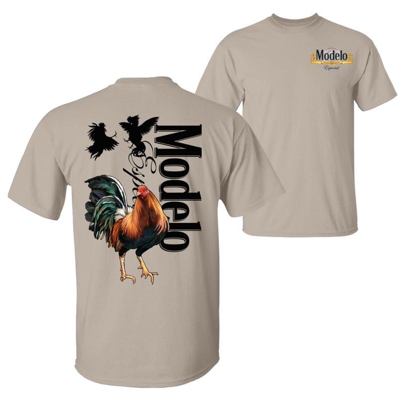 Modelo Rooster Graphic T-shirt for Beer Lovers, Fashion Cotton ...