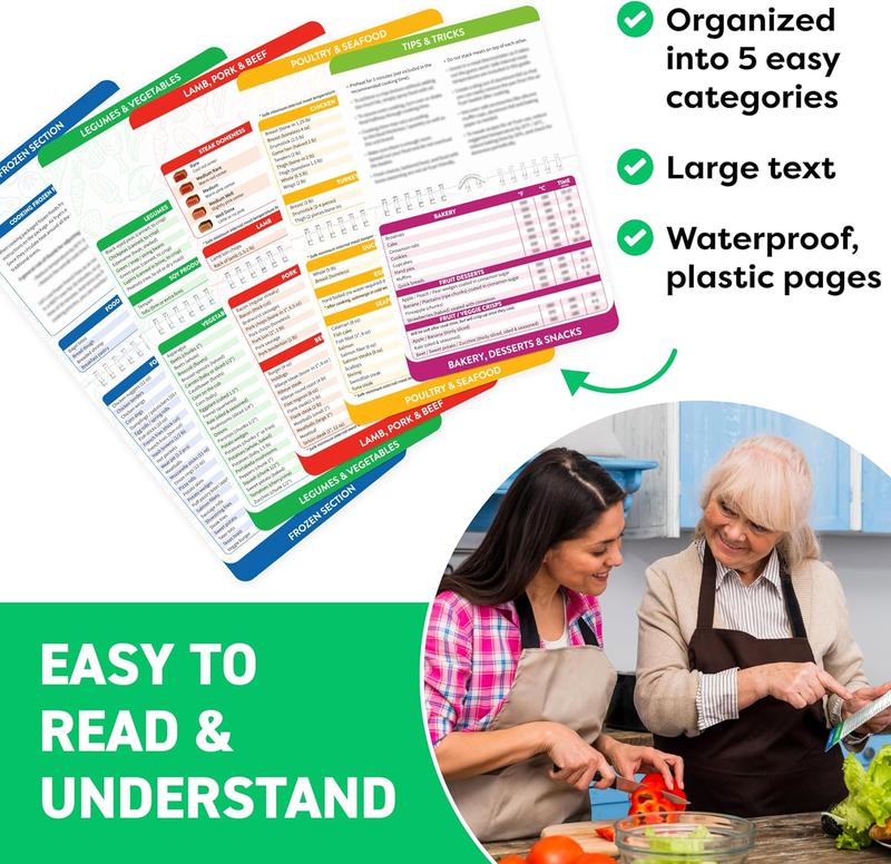 Air Fryer Cheat Sheet Magnet & Cooking Guide Booklet – Quick Reference ...