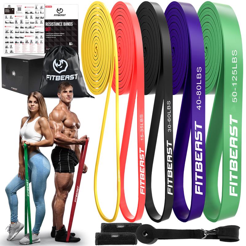 FitBeast Resistance Bands Set, 5 Different Levels, Pull Up Assist Bands ...